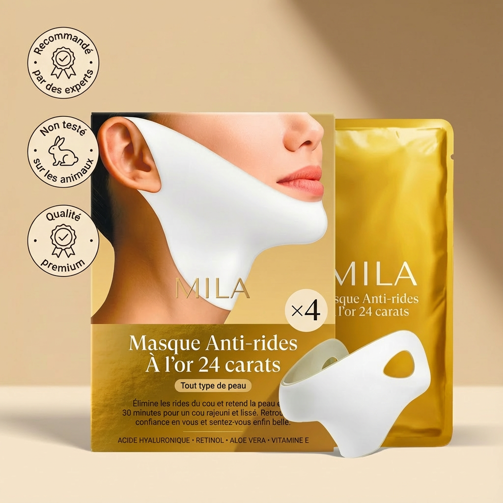 Masque Mila V-Lift Or 24 Carats | Raffermit votre cou relâché, élimine ...